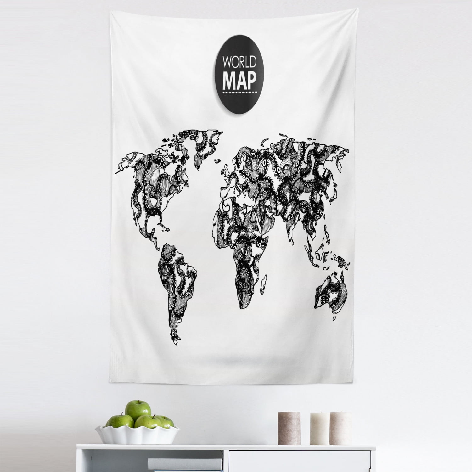 Black White Tapestry, Modern Elements of Infographics Octopus Animal ...