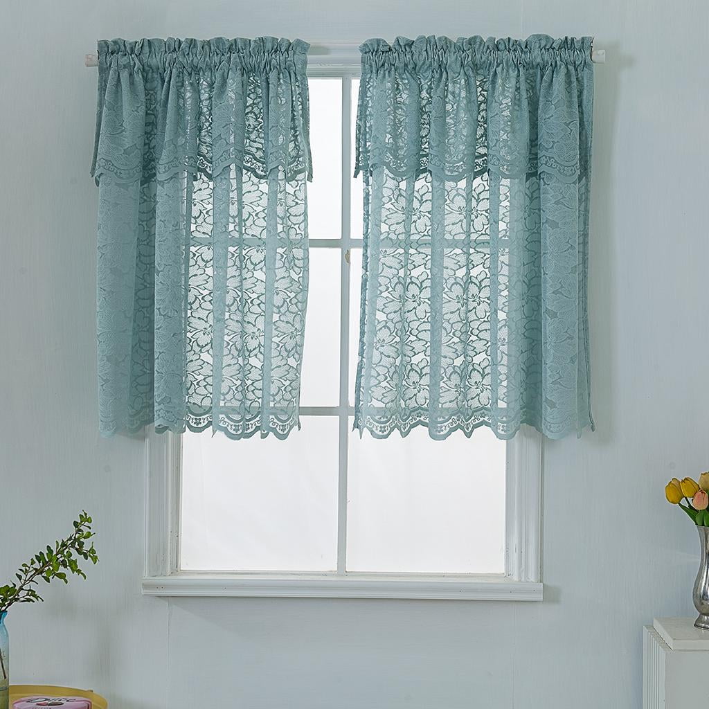 Cortinas para Ventana con Cenefa de Gradas Bordadas para Decoración de ...