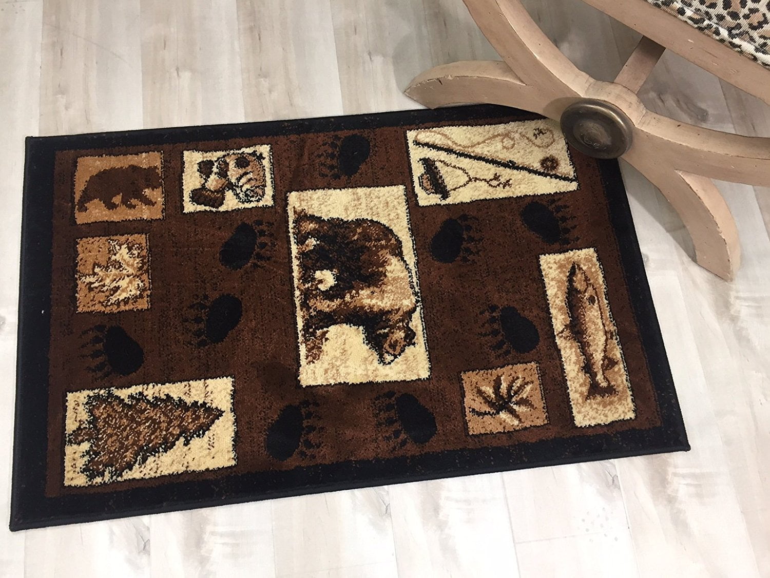 Handcraft Rugs Cabin Rug Lodge, Cabin Nature and Animals Area Rug ...