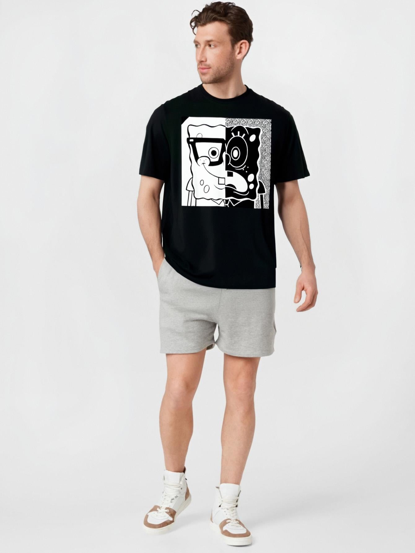 Camiseta gráfica Superfly monocromática 100 % algodón, color negro ...