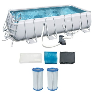 Intex 16' x 42" Frame Rectangular Above Ground Swimming Pool Set w ...
