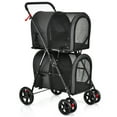 Gymax 4-in-1 Double Pet Stroller w/ Detachable Carrier Travel Carriage ...