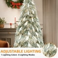 Uforic 9ft Pre-Lit Flocked Natural Drooping Pampas Christmas Tree with ...