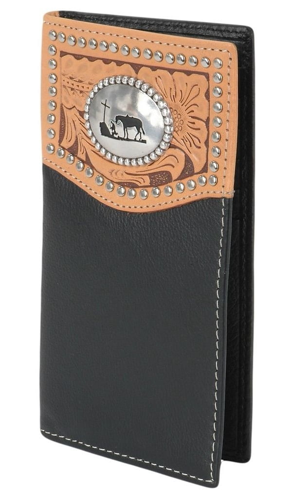 Nocona - Nocona Rodeo Leather Cowboy Prayer Western Mens Wallet, Black ...