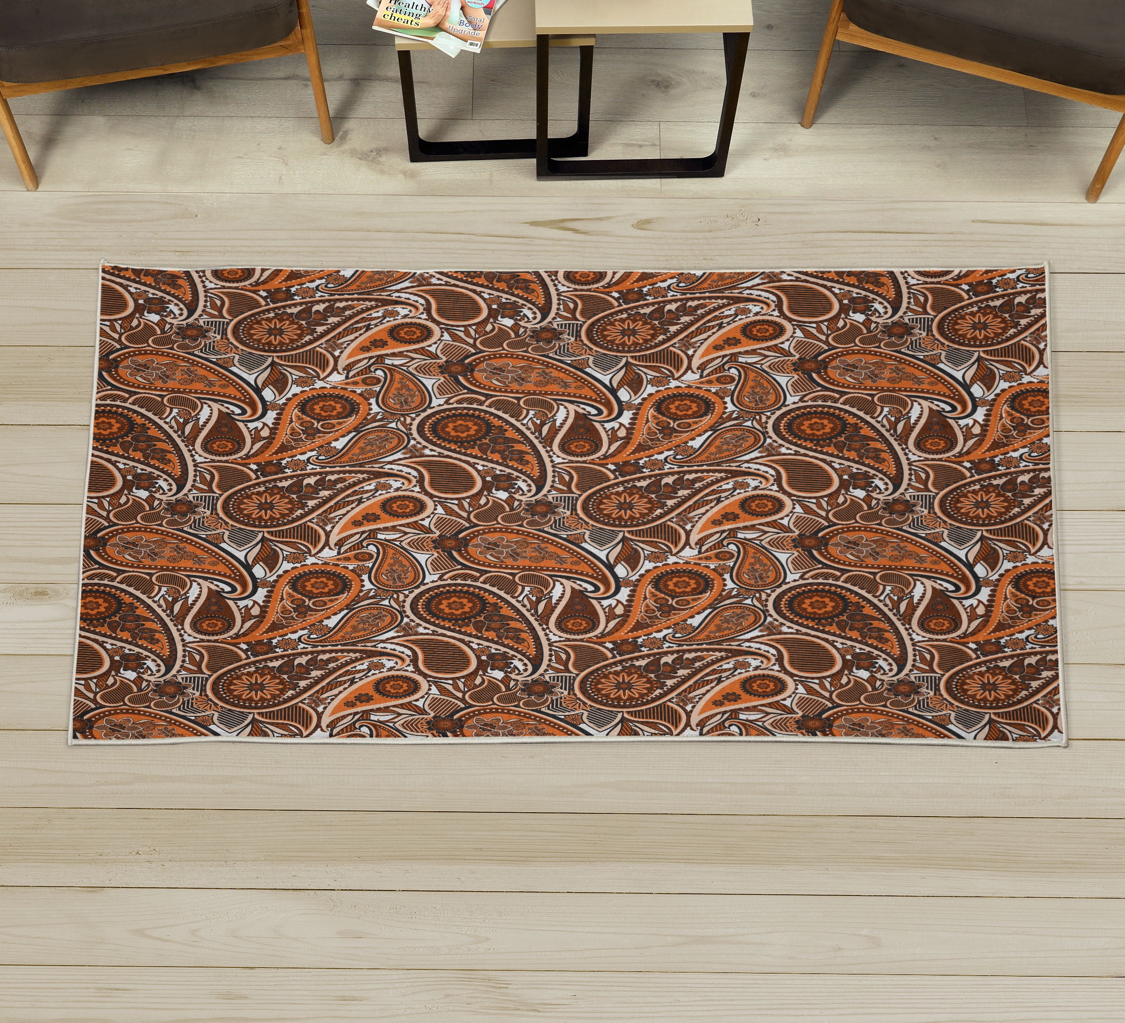 Mandala Decorative Rug, Iranian Pattern Traditional Paisley Design ...
