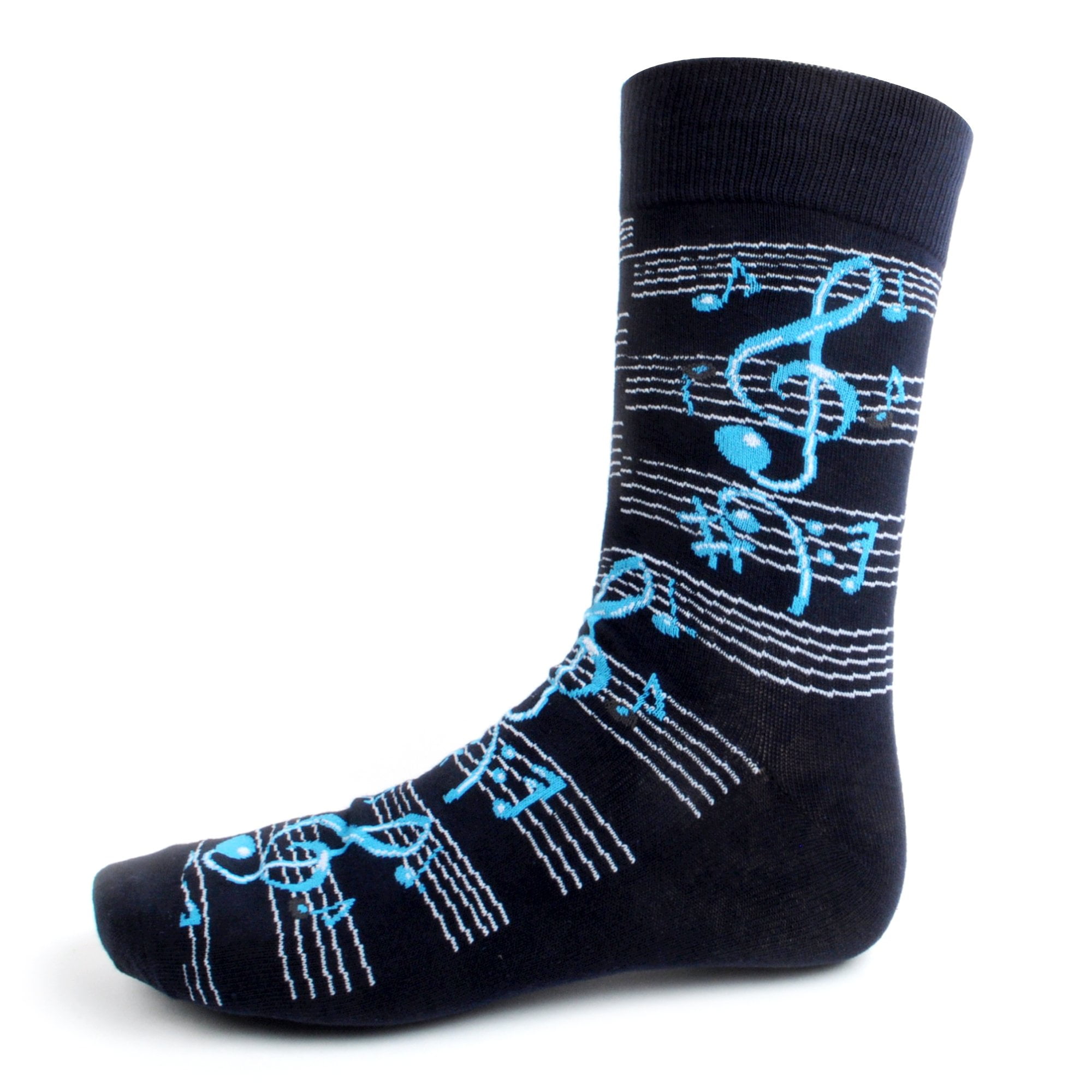 Men s Fun Music Note Crew Socks Sock Size 10 13 Shoe Size 6 12 5