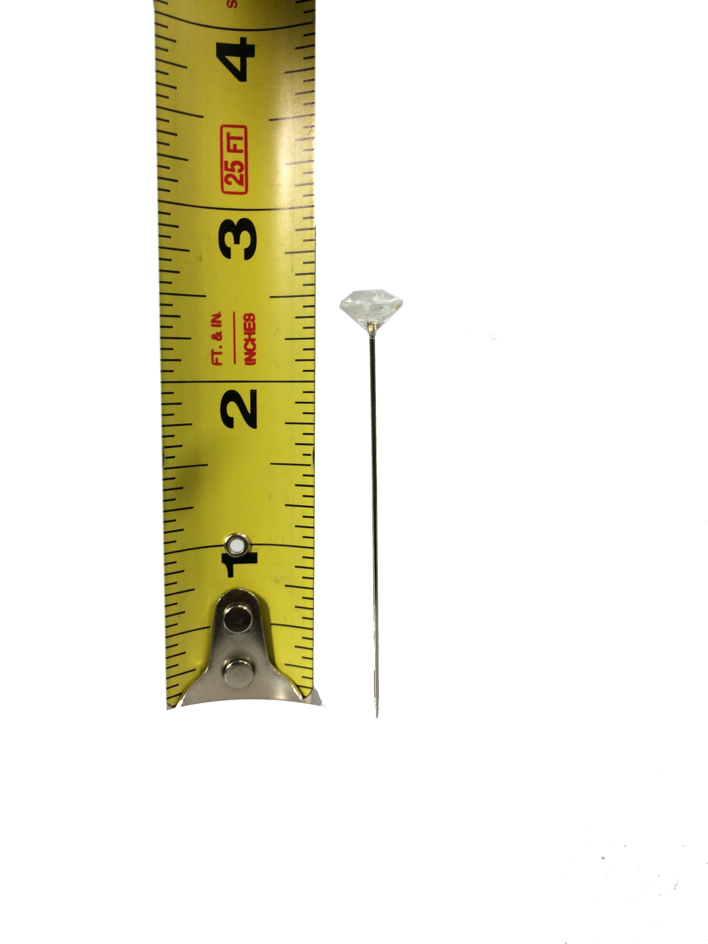 144 pieces of 2.5 Inch Long Pins with Plastic Clear Diamond Head for ...