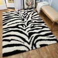 Maxy Home Bella Zebra 6 ft. 7 in. x 9 ft. 3 in. Shag Area Rug - Walmart.com