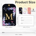 3 Pack Luxury Floral Luggage Tags, Durable PU Leather Suitcase Tags ...
