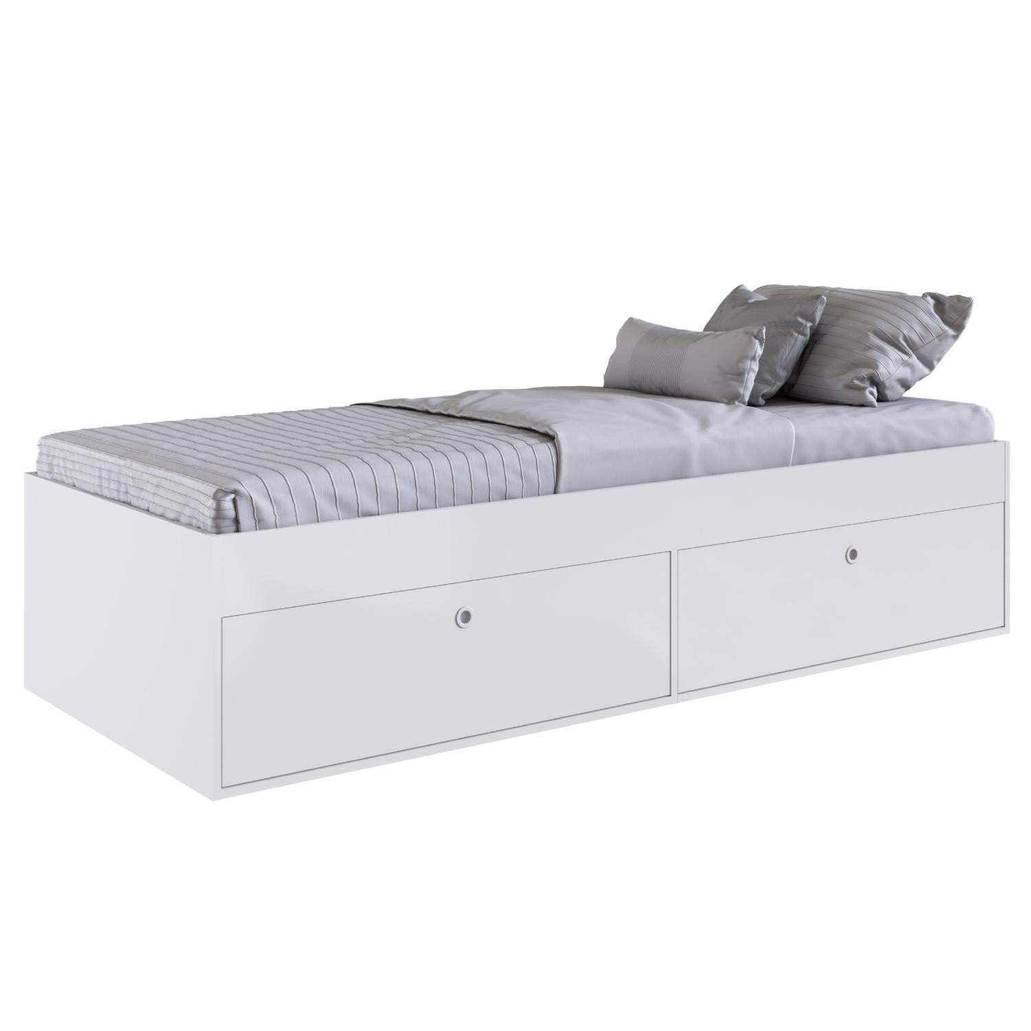 Base Cama Individual Con Cajones KingsHouse Recamara Blanco | Walmart ...