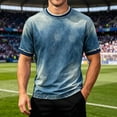 2026 Soccer Game Day Denim Style Casual Tee, Men Vintage Washed Short ...