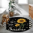 Round Rugs 4Ft, Sunflower Vingra Round Area Rug Washable Indoor Throw ...