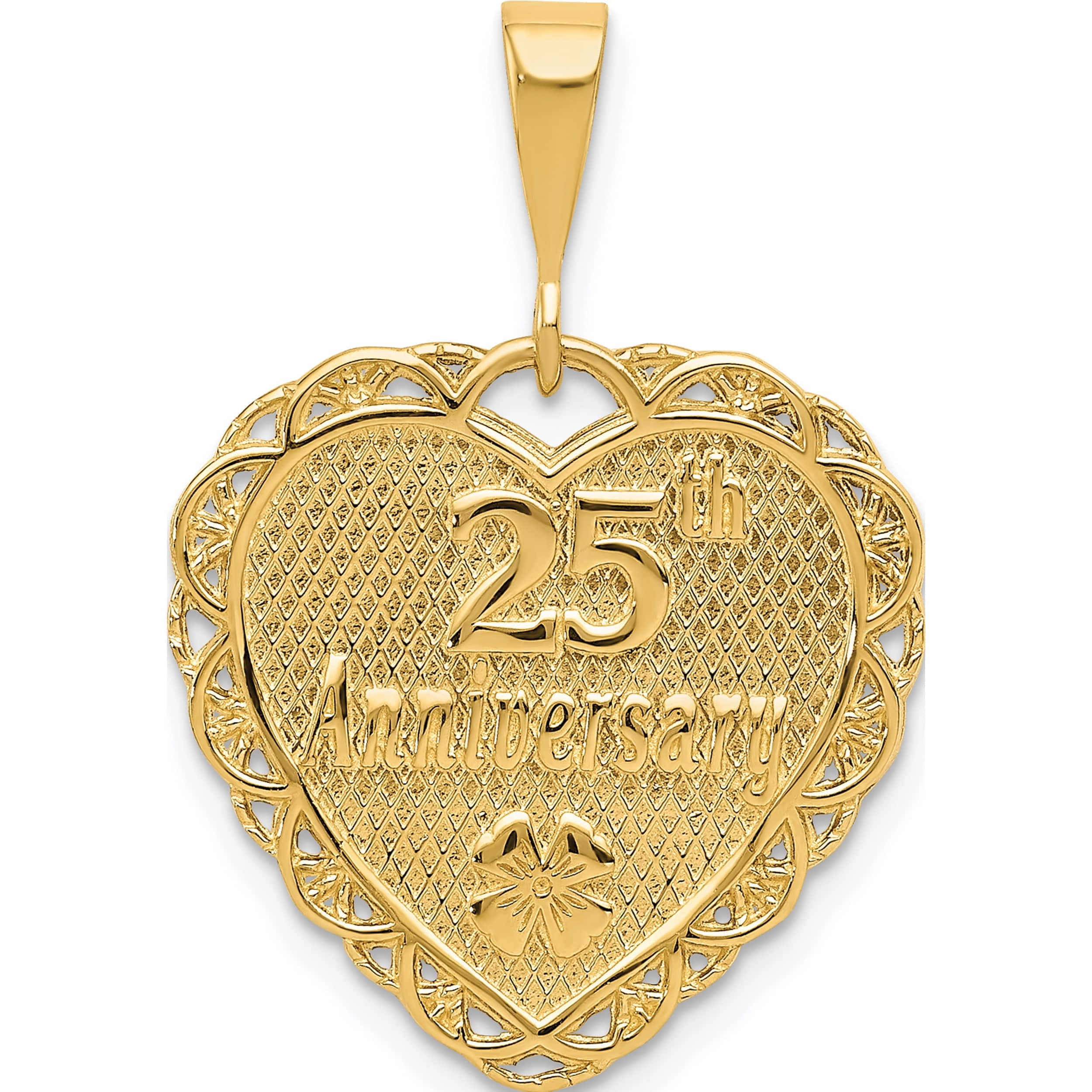 14K Yellow Gold Reversible 25Th Anniversary Charm (29 X 20) Made In ...