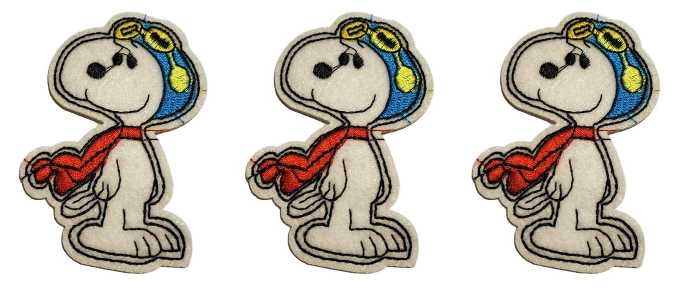 Peanuts Cartoon Dog Red Baron Character Embroidered Iron On Patch Set ...