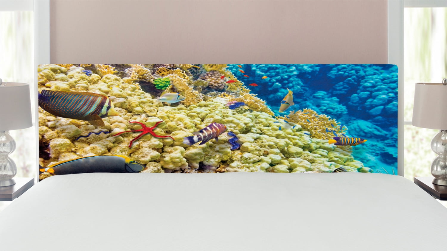 Ocean Headboard, Colorful Life Natural Environment Deep down in the Sea ...