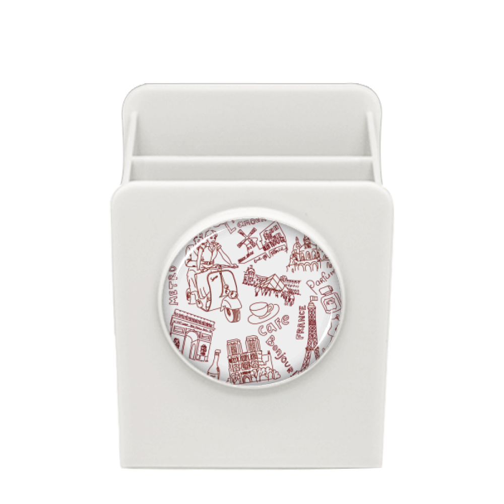 France Triumphal Arch Louvre Eiffel Tower Desk Pencil Holder Cup Pen ...