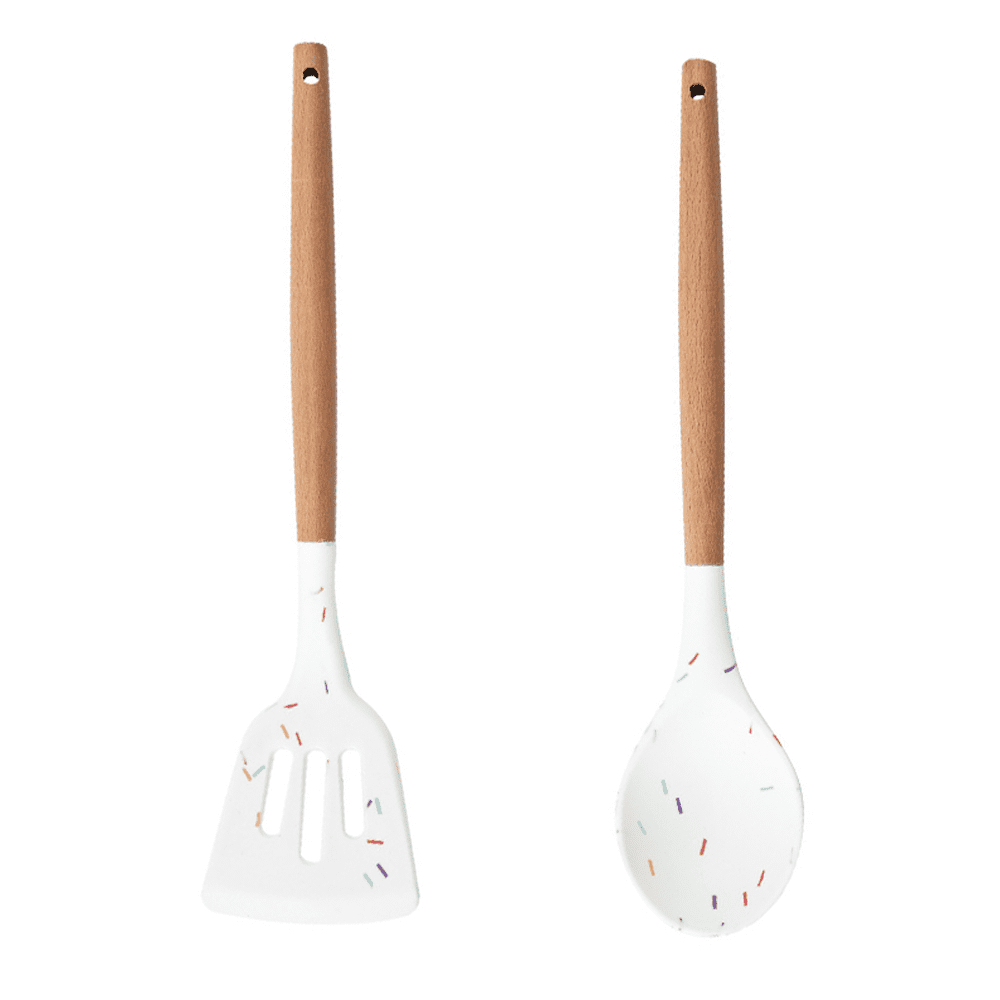 Kitchen Utensils Set for Cooking with Wood Handle for Non-Stick ...