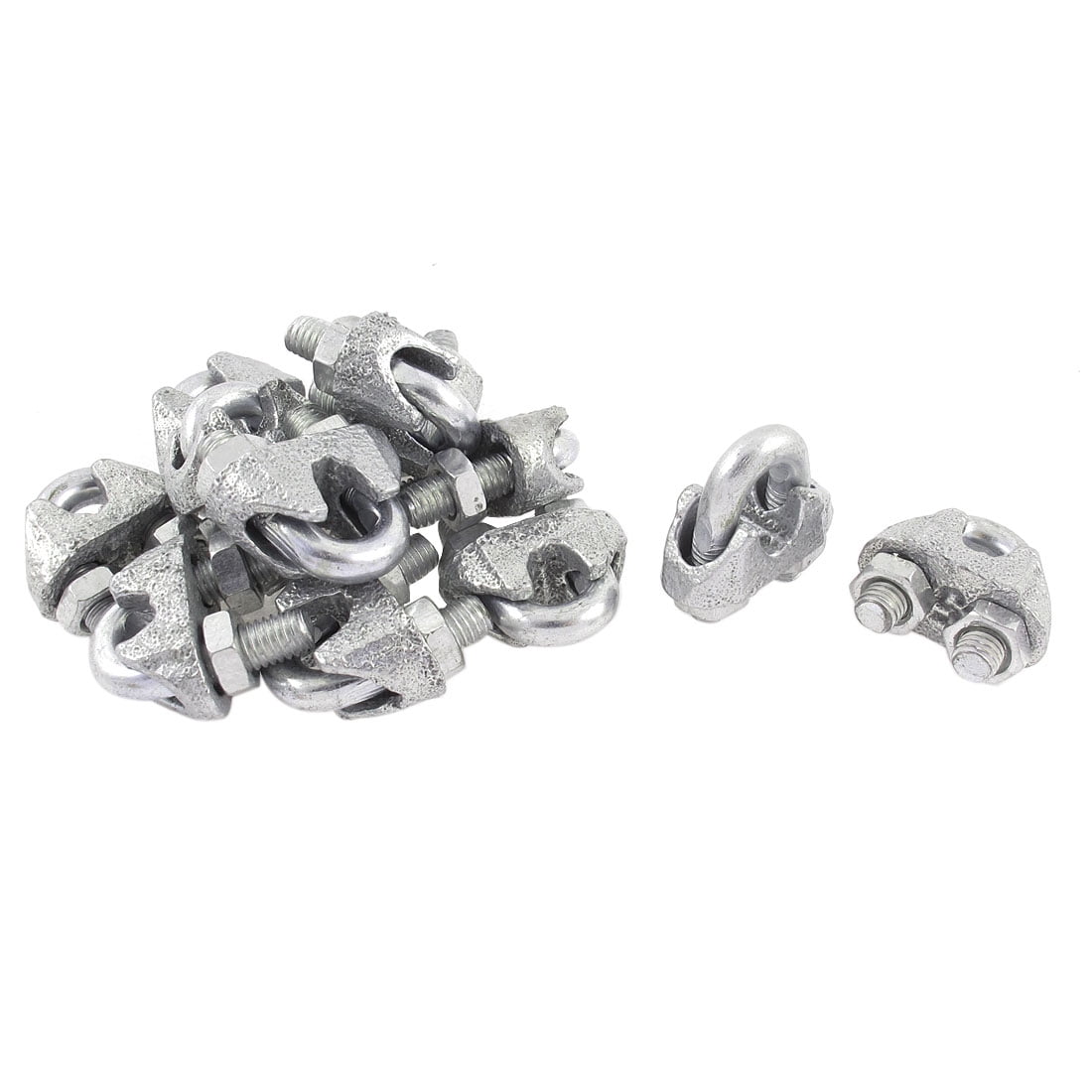 5mm 1/4" Metal Wire Rope Cable Clamp Clips 12pcs - Walmart.com