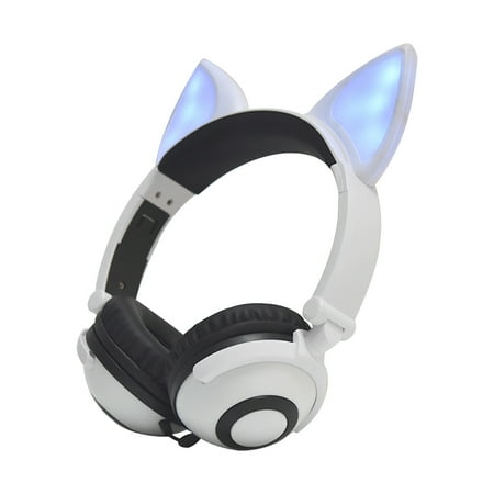 LX-X109 Foldable Fox Ear Headphones Flashing LED Lights for PC Laptop 3 ...