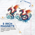 (2 Pack) Mythical Dragon Magnets - Colorful Oriental Decor - Fantasy ...