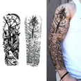 Large Arm Stickers for Men Sleeve Waterproof Temporary Bear Wolf Tiger ...