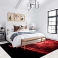 Black Red Wolf Animal Area Rugs, Abstract Pattern Carpet, Washable Non ...