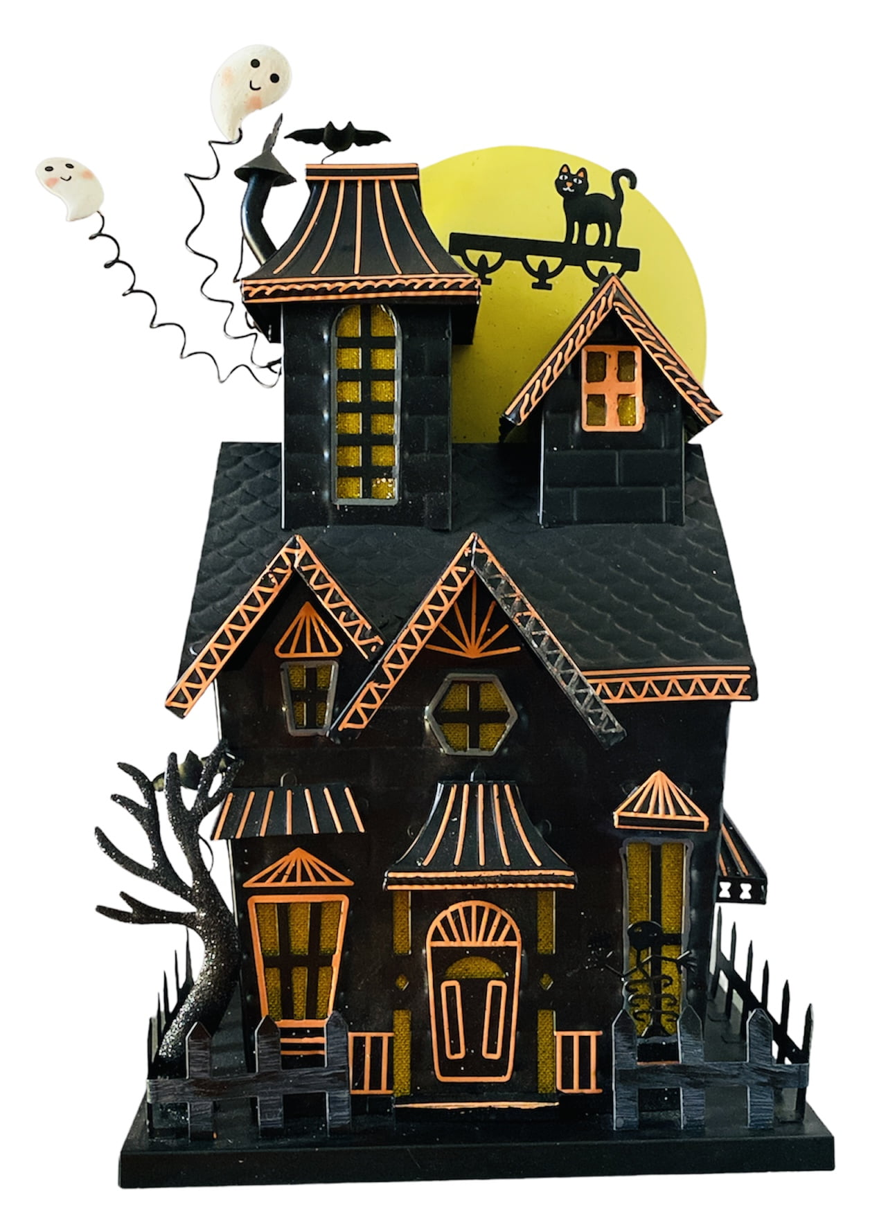 Celebrate Halloween Together Tin LED Light Up Haunted House - Walmart.com