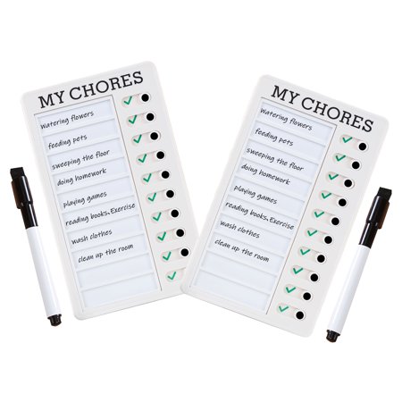 EastVita 2 Pieces Chore Checklist Board With 2 PCs Erasable Marker Pens ...