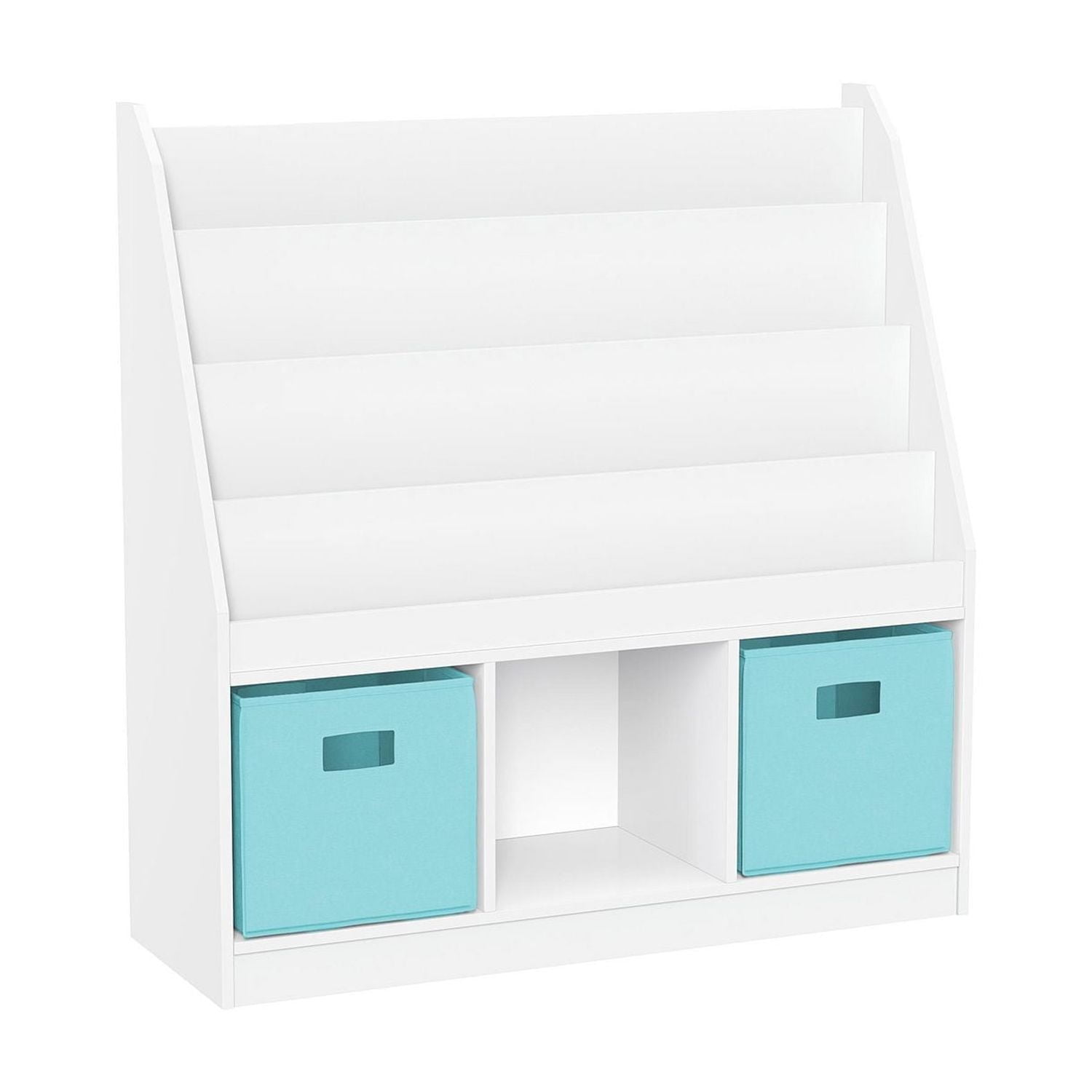 Click here for Kids Bookrack with Three Cubbies - Open Blue prices
