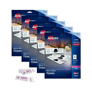 Avery Blank Printable Perforated Raffle Tickets - Tear-Away Stubs ...