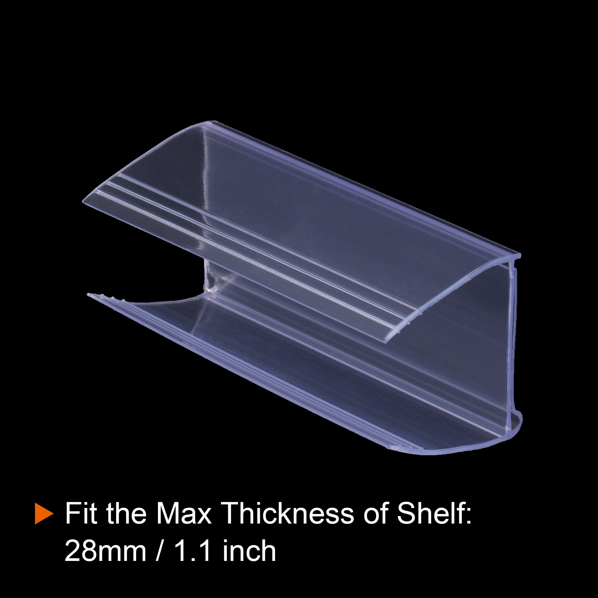 Buy Uxcell 60x28mm Clear Blue Plastic Label Holder Clip on Shelf, 30 ...