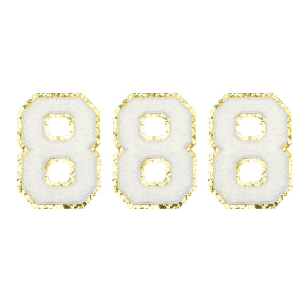 Chenille Number 8 Patches 4-1/2 Inch Height Iron on Number Patches ...