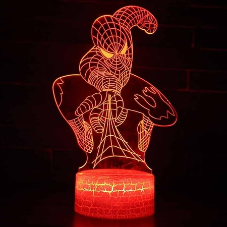 LuoHeng Spiderman 3d Led Illusion Night Light 7 Colors Changing Table ...