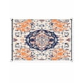 Bohemian Orange Sun Shade Sail 14'X18' Beige Floral Geometric Texture ...