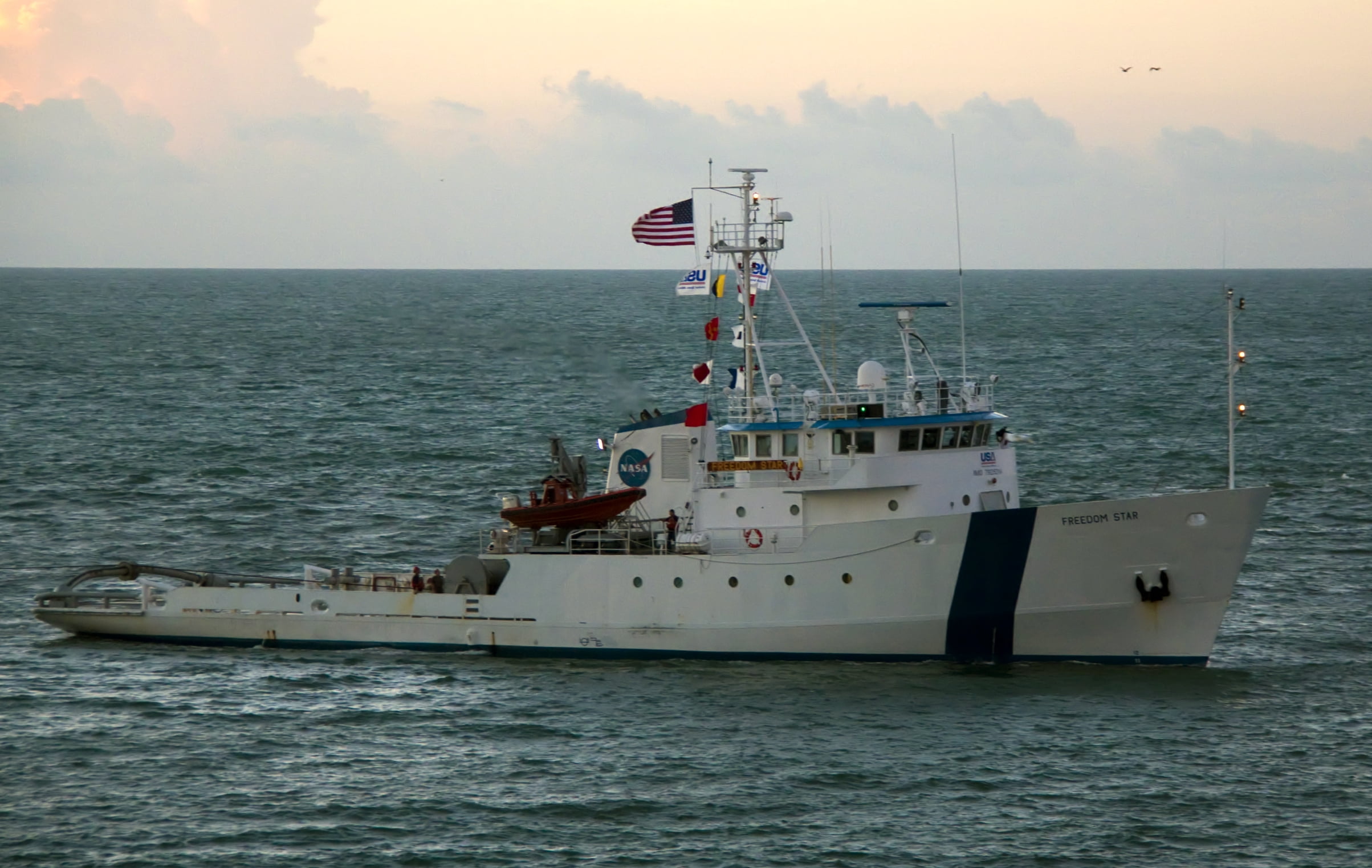 LAMINATED POSTER MV Freedom Star, one of NASA's solid rocket booster ...