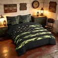Manfei Grunge Green Camo American Flag King Bedding, Vintage Tactical ...