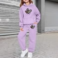 AWZXDE Girls Animal Print Hooded Sweatshirt Jogger Heart Design Two ...
