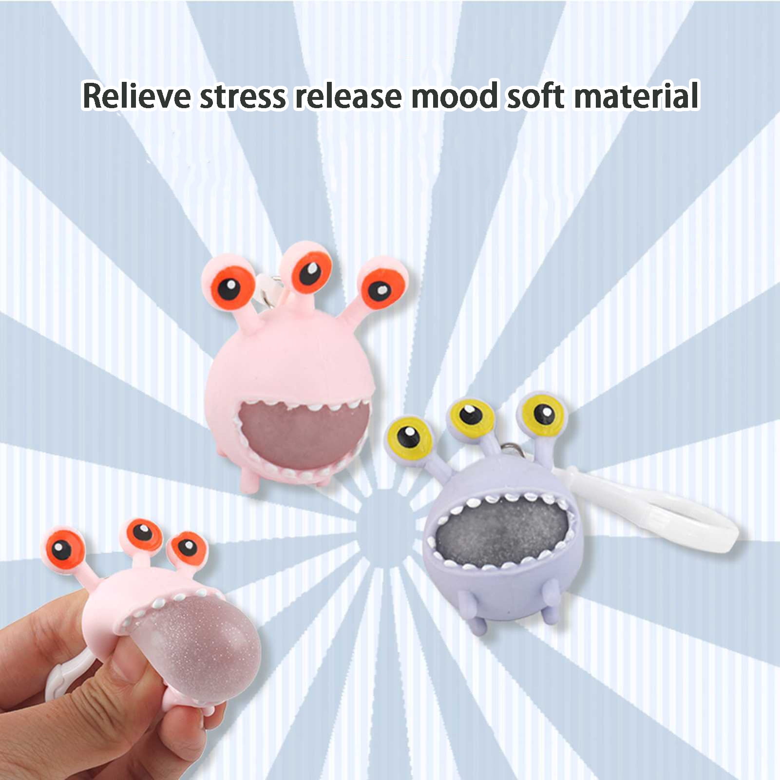 Stress Relief Toy, Quick Recovery, Three-eyed Monsters Doll, Blowing ...