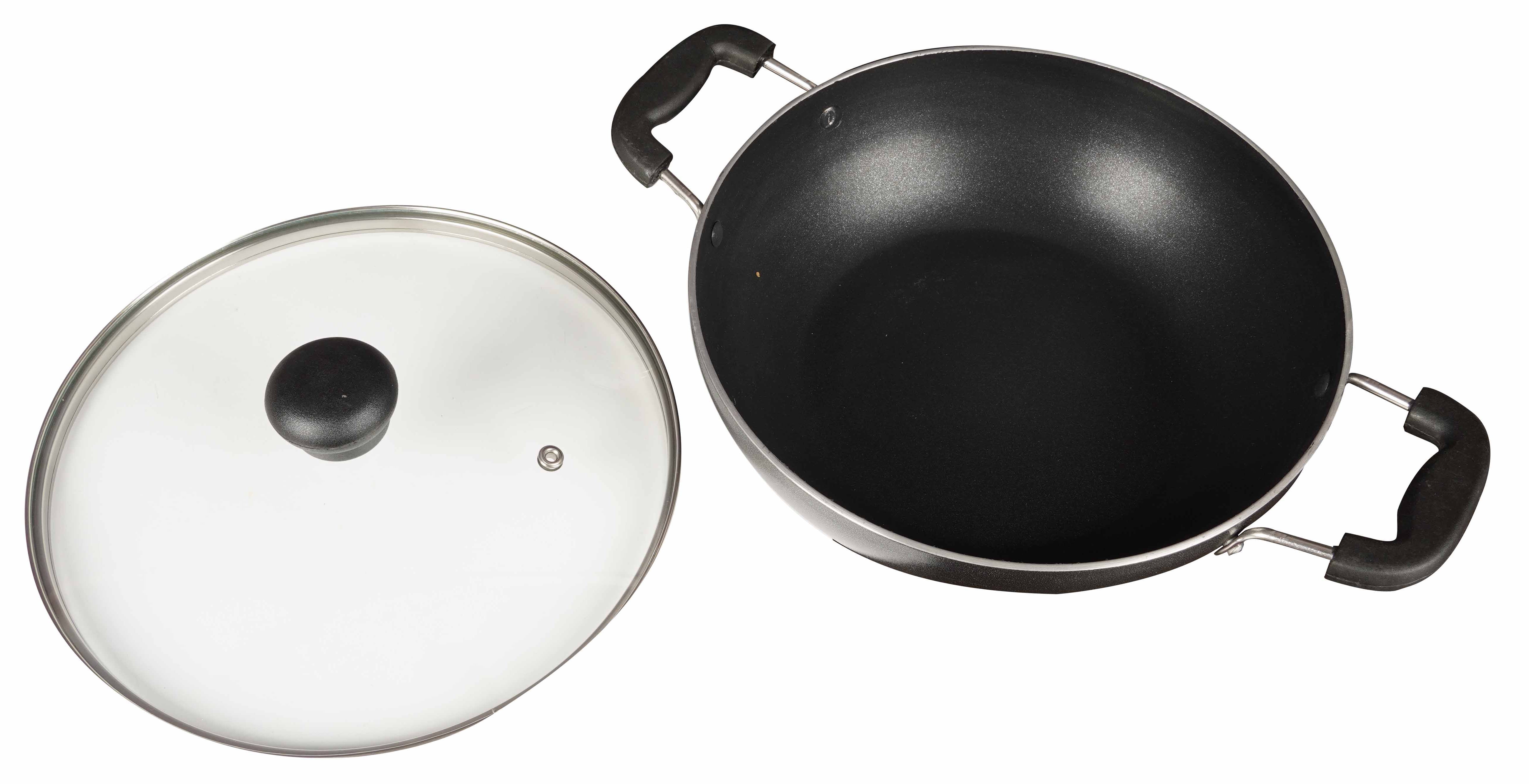 Trifri Kadai Set with Cover aluminium Cookware Lightweight Non,stick ...