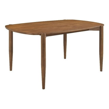 Pemberly Row Walnut Wood Top 48" Round Dining Table with Pedestal Base ...