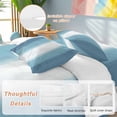 Blue Ombre Queen Duvet Cover Set, Abstract Light Blue Ombre White ...