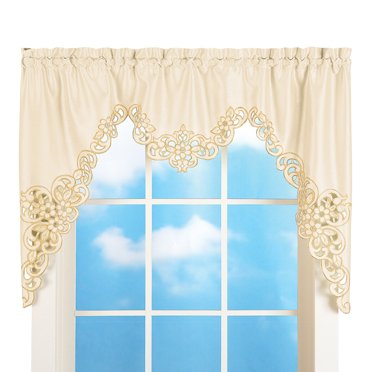 Stacey Ruffled Window Swag Set with Rod Pocket Top - Classic Home Decor ...