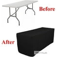 NEW 6' FT LONG FITTED TABLE DJ JACKET COVER FOR TRADE SHOW - BLACK ...