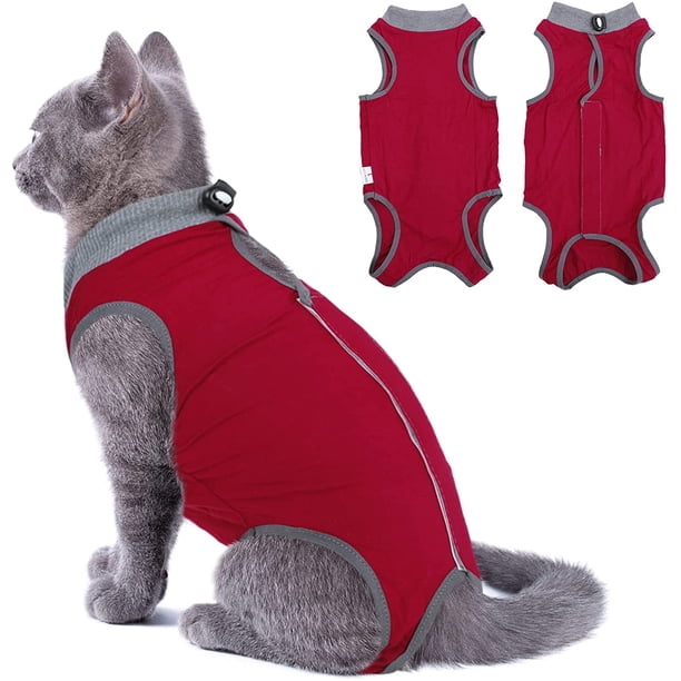 (RedS)Cat Recovery Suit for Abdominal Wounds Spay After Surgery ...