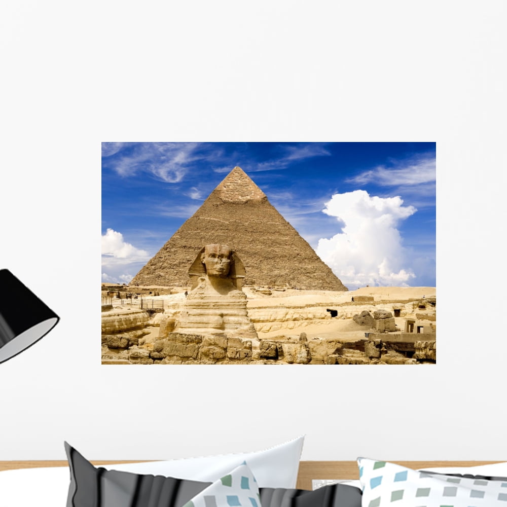 Egyptian Sphinx and Pyramid Wall Mural Decal Sticker, Wallmonkeys Peel ...