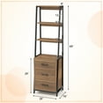Gymax Ladder Bookshelf Tall Bookcase w/ 3 Open Shelves Printer Stand 3 ...