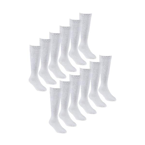 12 Pair Multipack Girls Knee High Bamboo Socks | Sock Snob | Soft Plain Long School Socks for ...