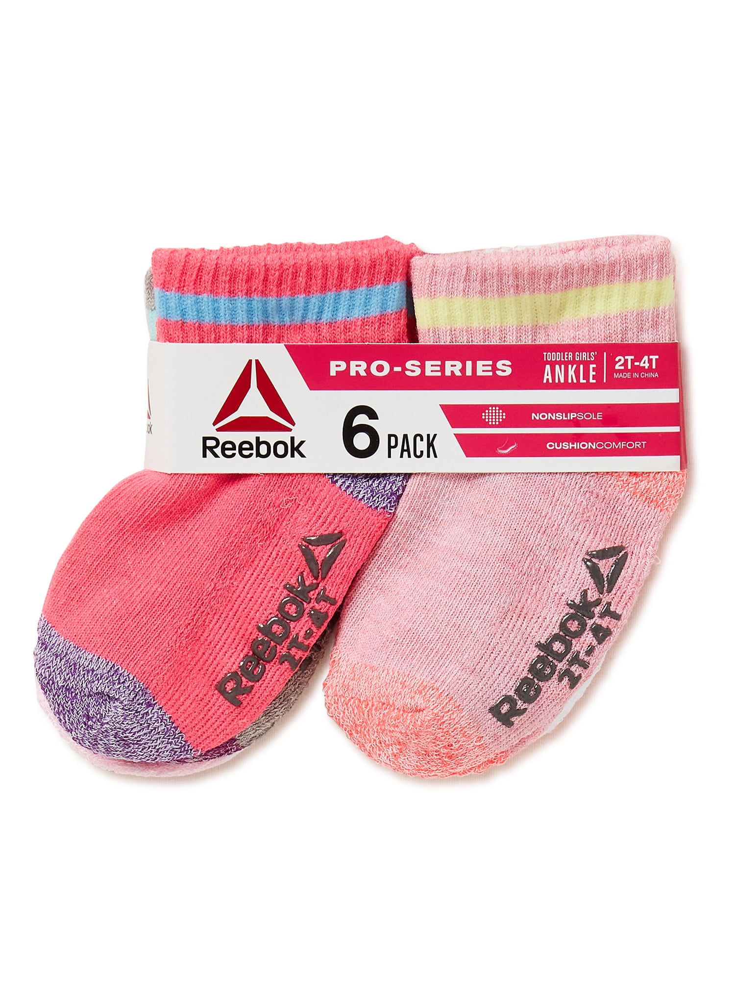 Reebok Baby and Toddler Girls' Quarter Socks, 6-Pack, 6-12M - Walmart.com