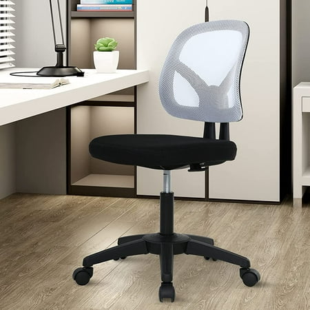 Armless Office Chair Ergonomic Computer Chair Small Desk Chair with ...