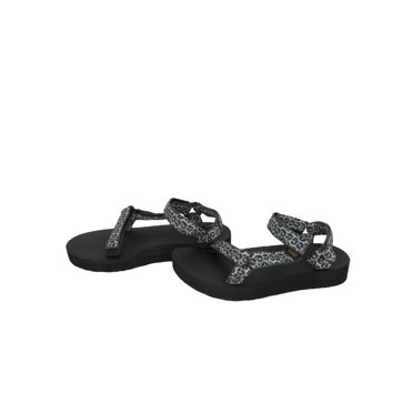 TEVA Womens Black Colorblocked Stripe Cushioned Odor Control Voya Round ...